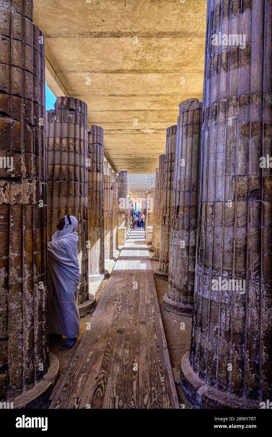 Colonnaded corridor in the broad hypostyle hall. The 40 pillared ...