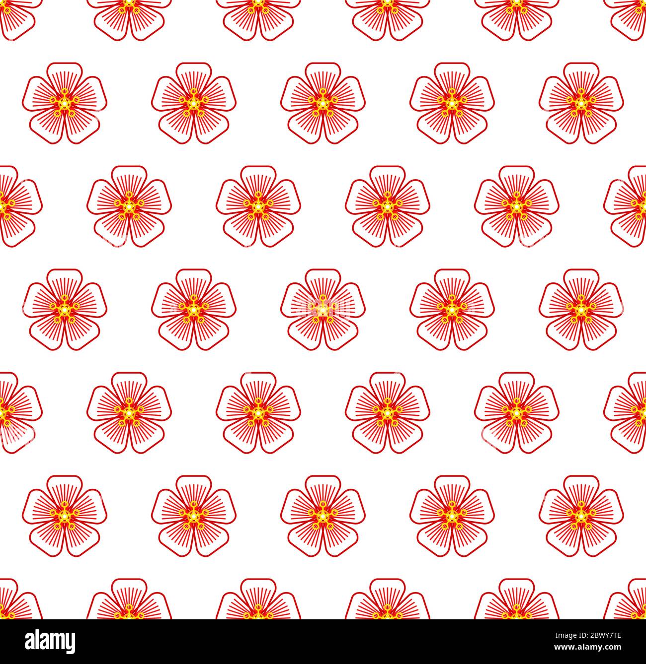 Seamless symmetric pattern of the abstract contour flowers Stock Vector ...