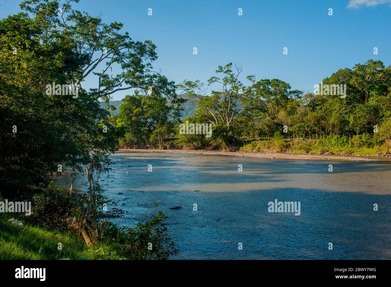 View of the Copan River near Copan, Honduras Stock Photo - Alamy