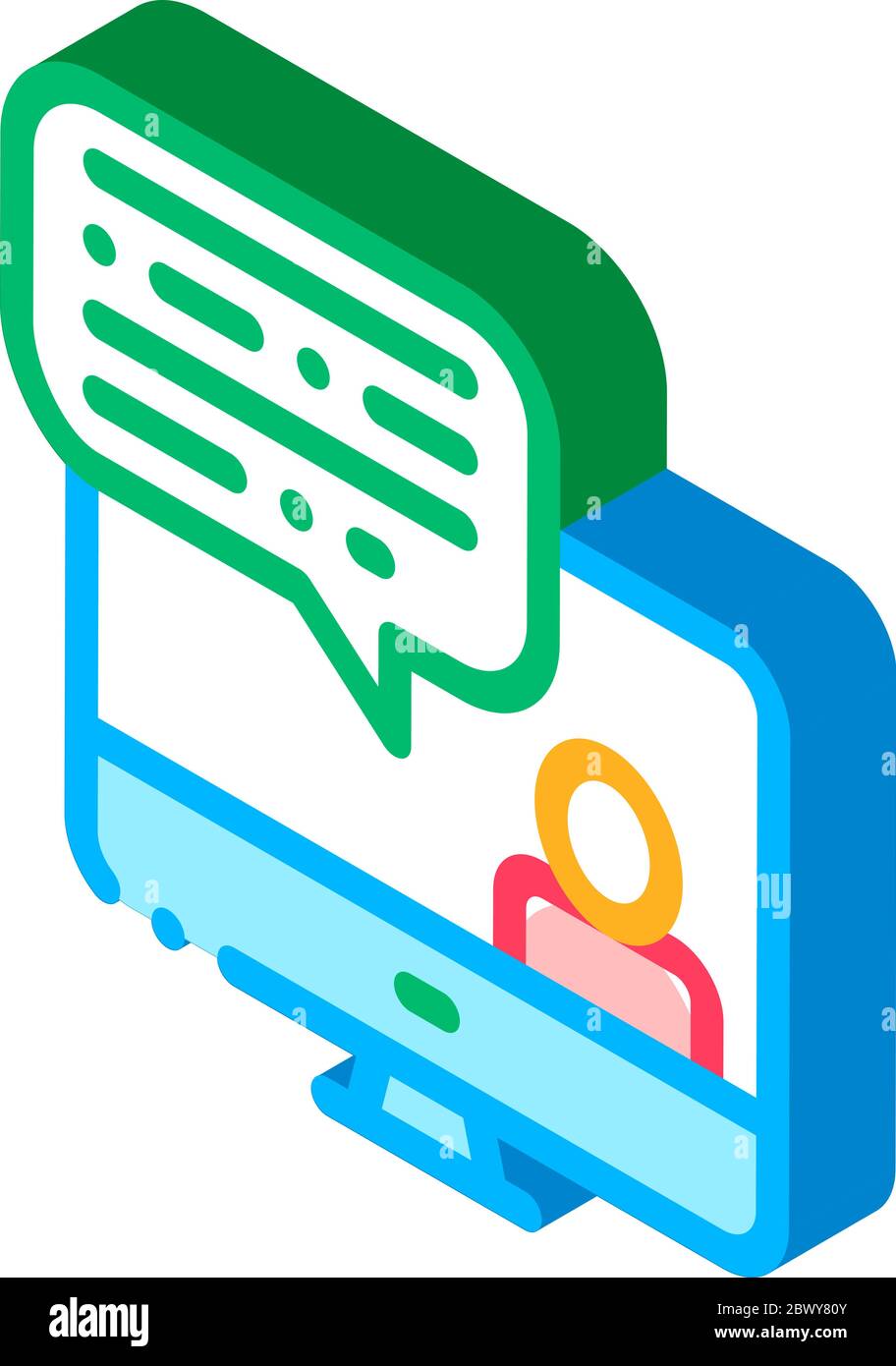 Computer Screen And Avatar Internet Discuss Vector Stock Vector Image ...