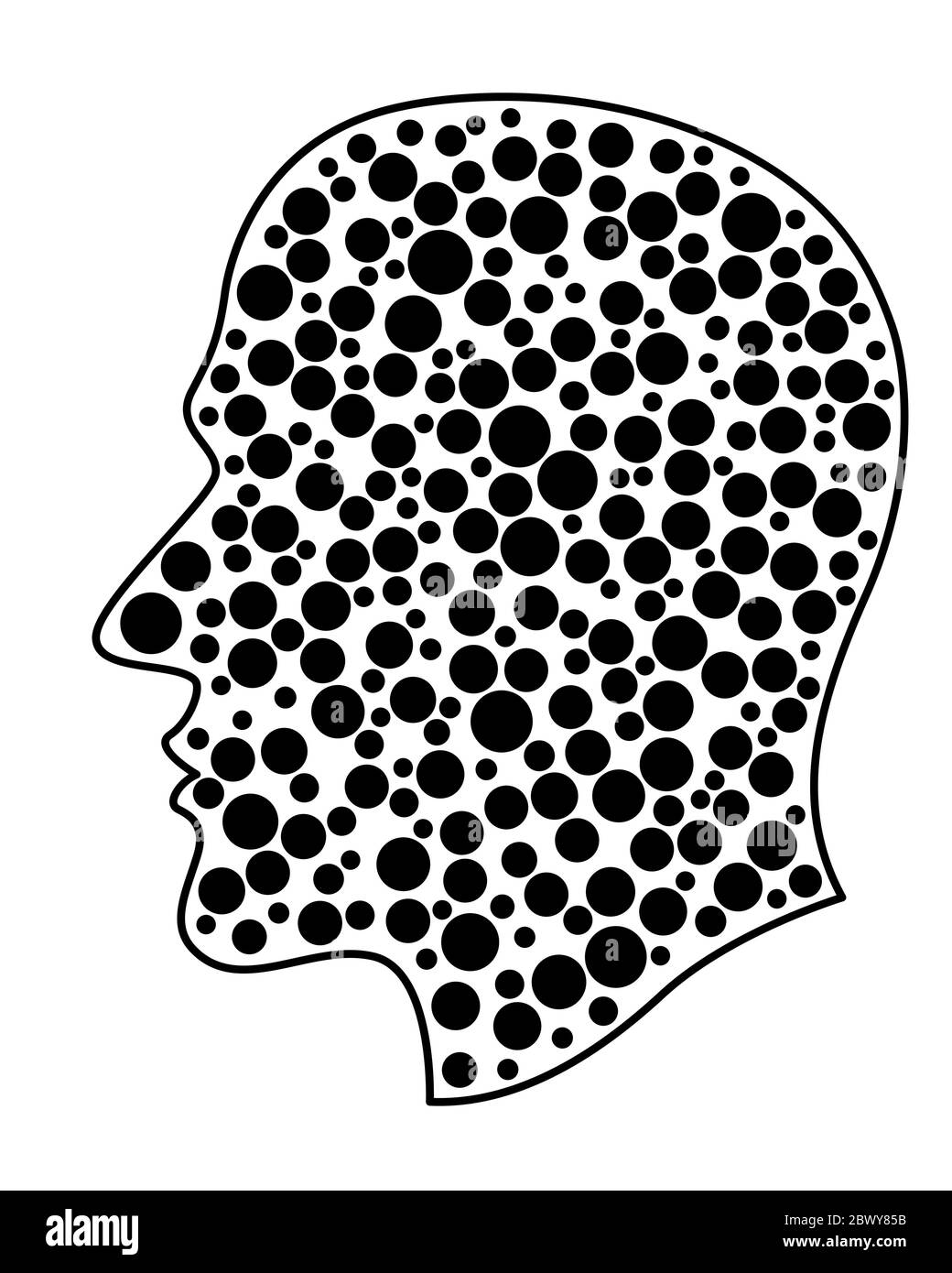 Illustration of the abstract human profile head Stock Vector Image ...