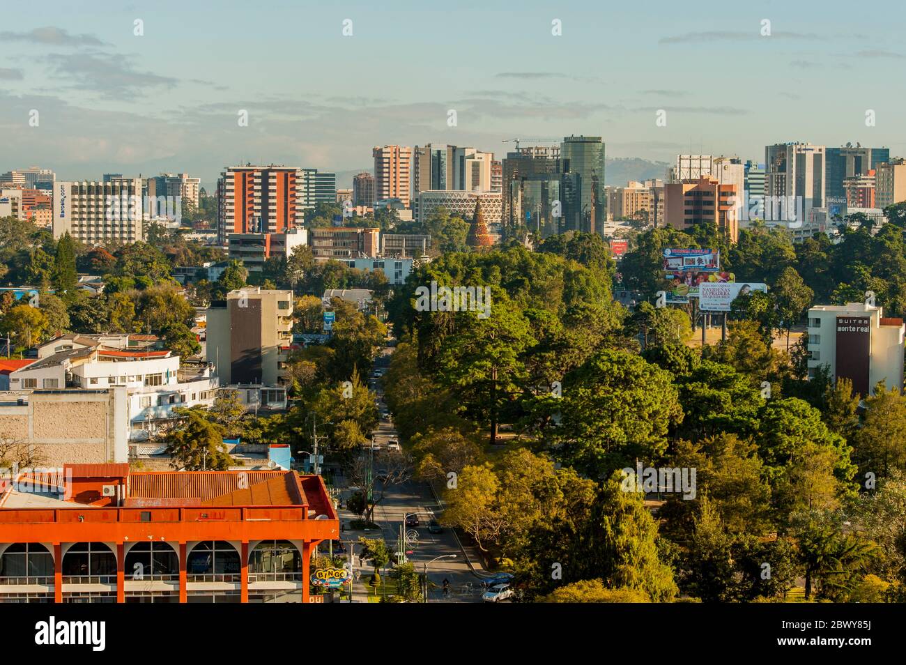 View of apartment buildings in Guatemala City in Guatemala Stock Photo ...
