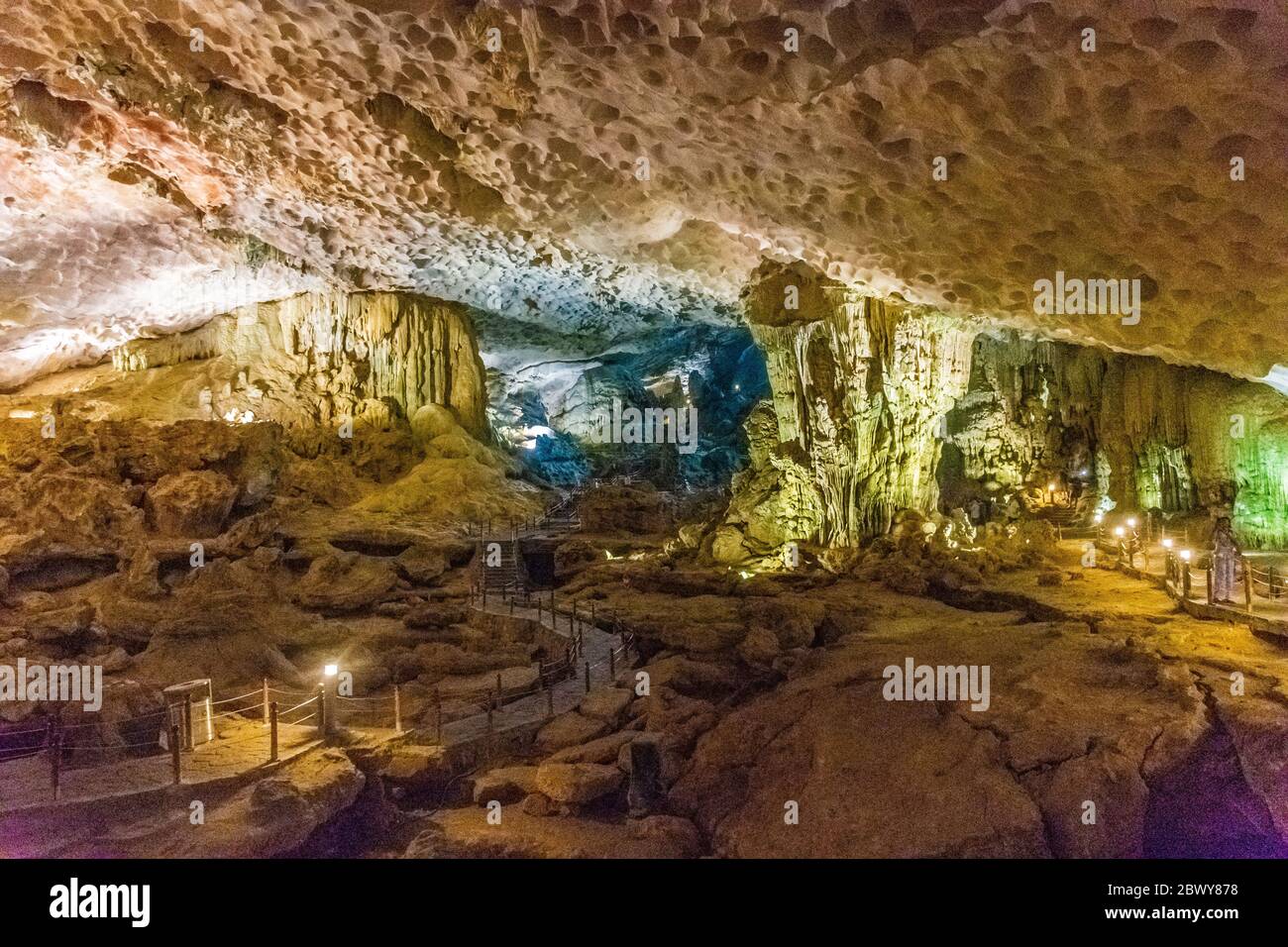 BEautiful and big cave in Ha Long Bay, Vietnam Stock Photo - Alamy
