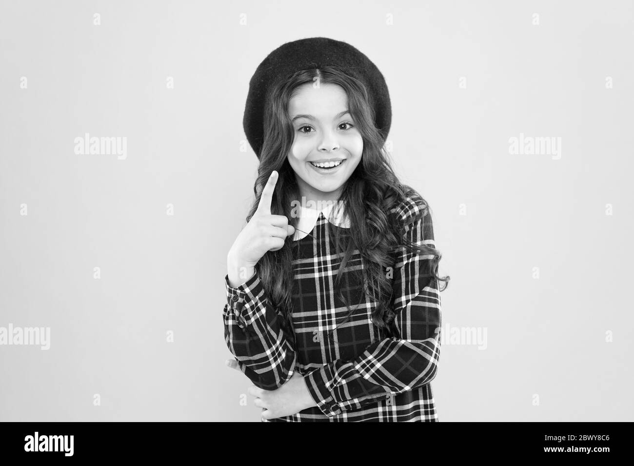 Happy kid long curly Black and White Stock Photos & Images - Alamy
