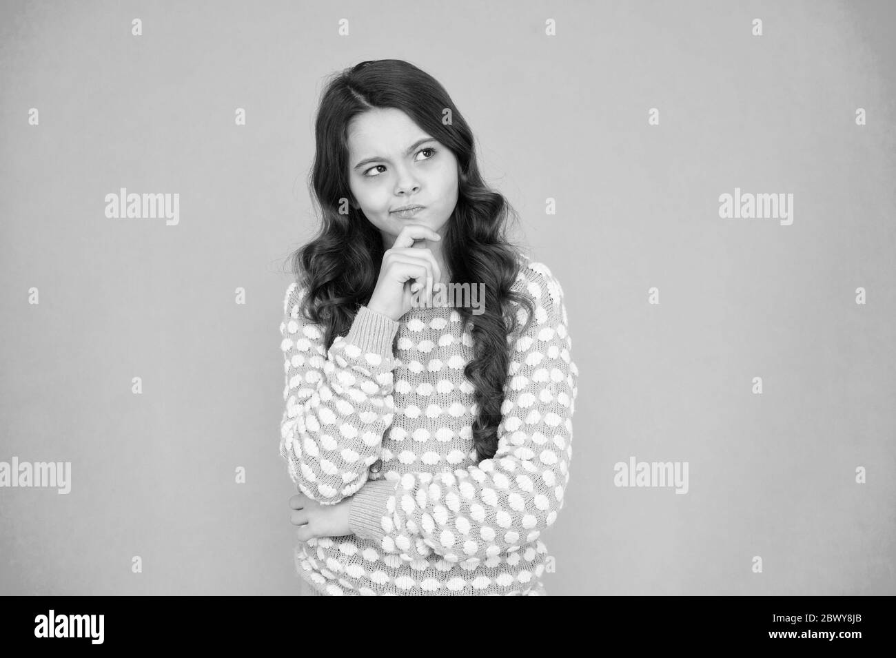 Why so serious. Little child with serious look. Serious girl blue ...