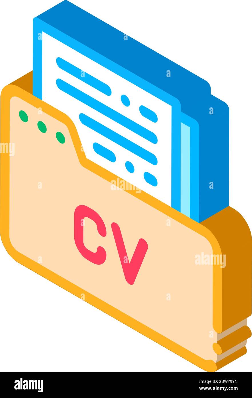 Folder With Curriculum Vitae CV Job Hunting Vector Stock Vector Image ...