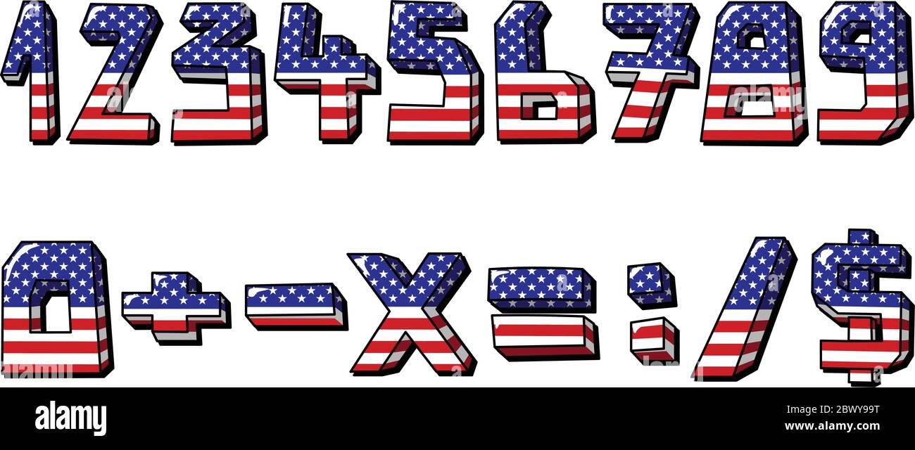 American flag numbers Stock Vector Image & Art - Alamy