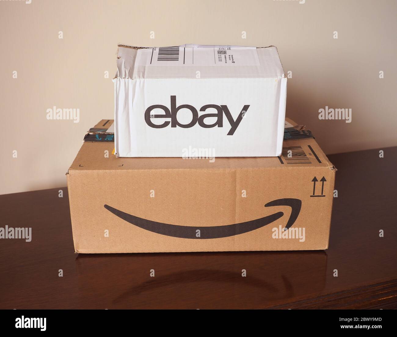 LONDON, UK - CIRCA APRIL 2020: Ebay and Amazon packets Stock Photo - Alamy