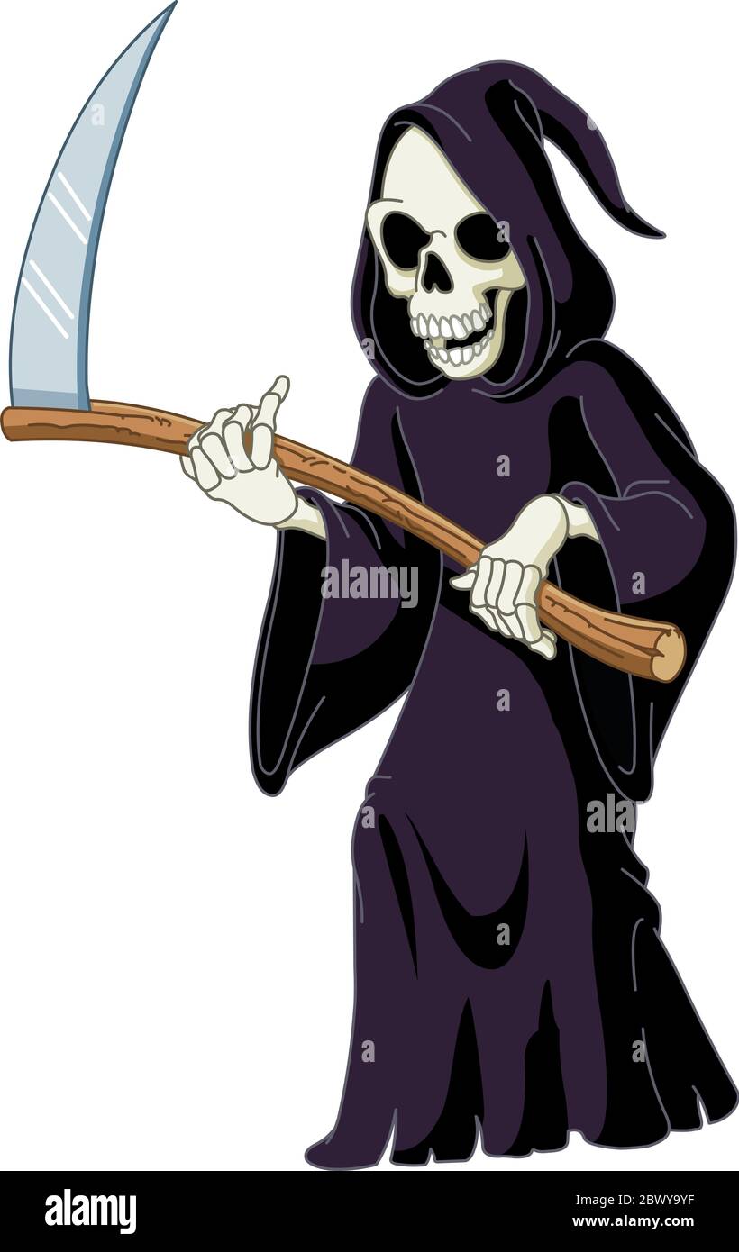 Vector cartoon illustration grim reaper hi-res stock photography and ...