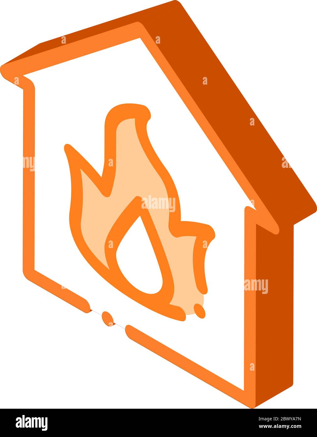 Building And Flame Heating Equipment isometric icon Stock Vector Image ...