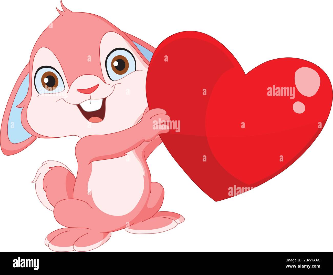 Cute bunny holding a heart Stock Vector Image & Art - Alamy