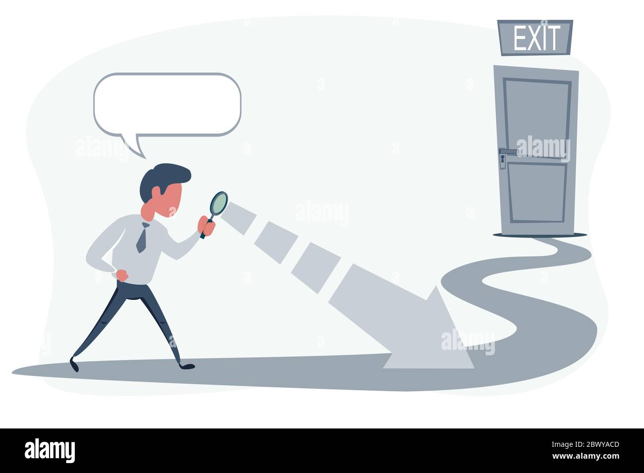 Man with a magnifier is looking for a way out Stock Vector Image & Art ...