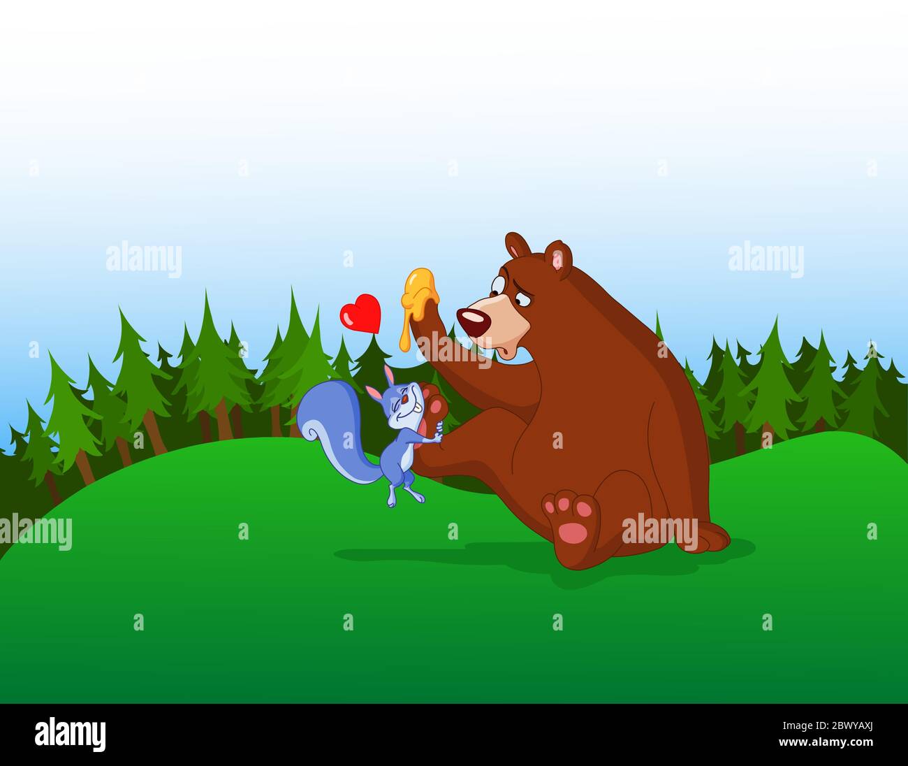 Love couple on forest Stock Vector Images - Alamy