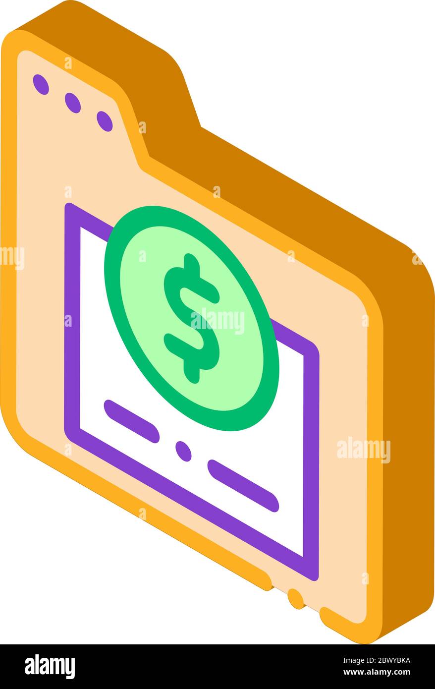Financial Electronic Computer Folder isometric icon Stock Vector Image ...