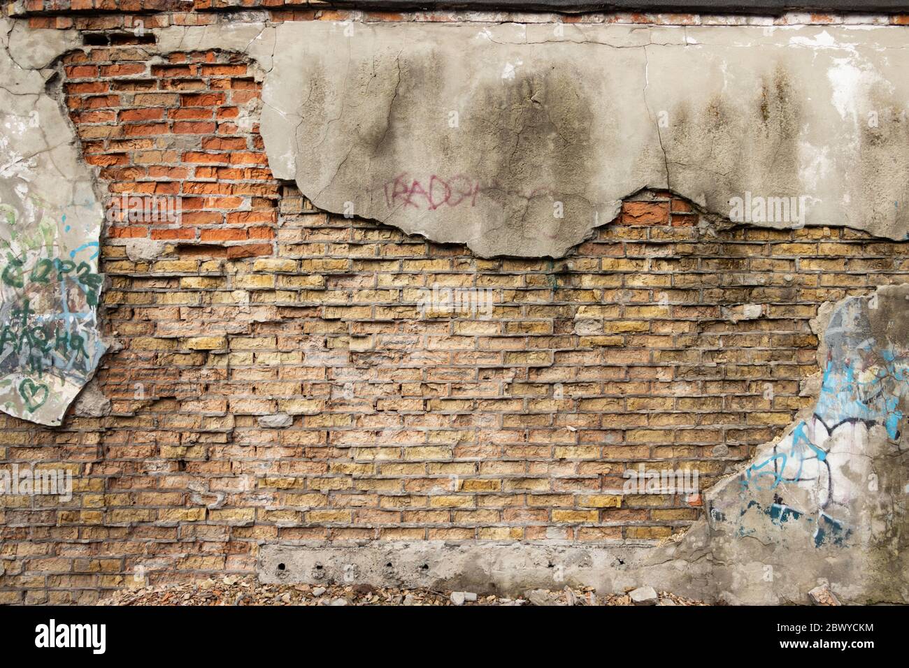 Red White Wall Background. Old Grungy Brickwork Horizontal Texture ...