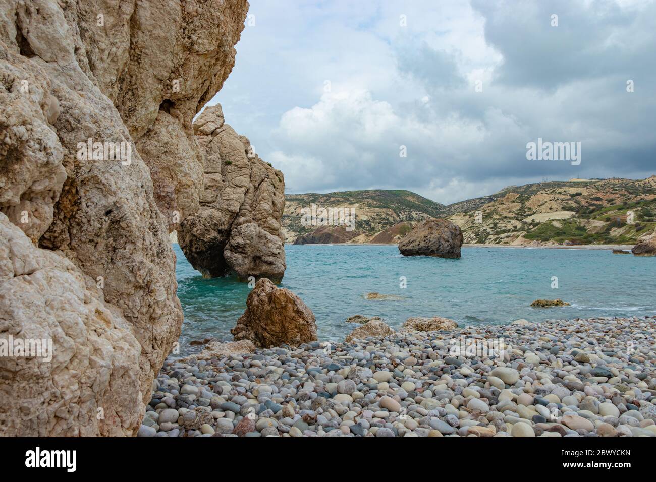 Cyprus Stone Coast of the Mediterranean Sea. Natural landscape of ...