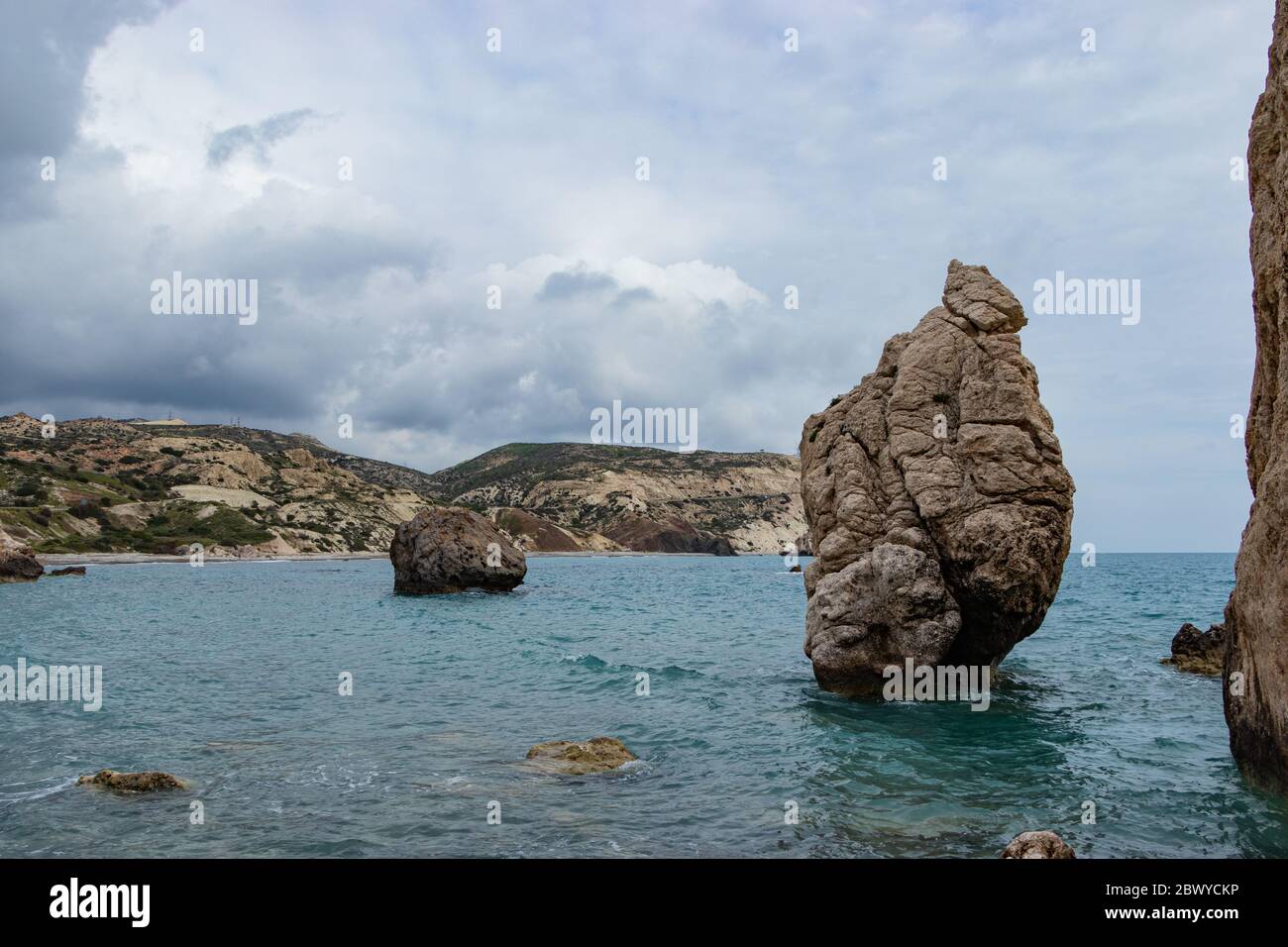 Cyprus Stone Coast of the Mediterranean Sea. Natural landscape of ...