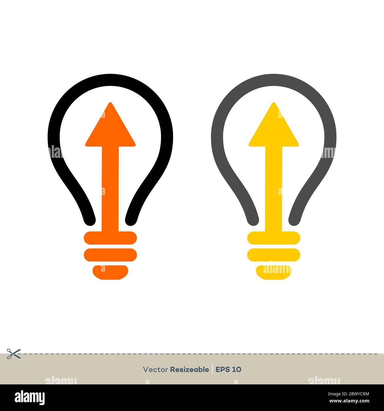 Lightbulb logo arrow hi-res stock photography and images - Alamy