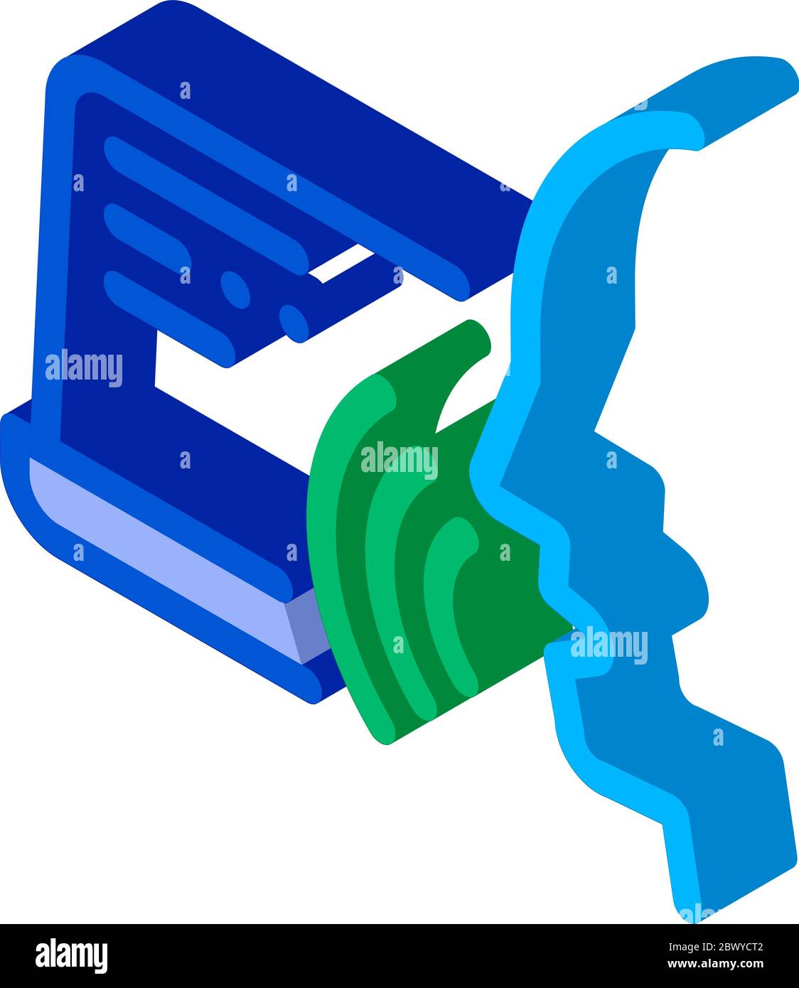 Laptop Human Voice Control isometric icon vector illustration Stock ...