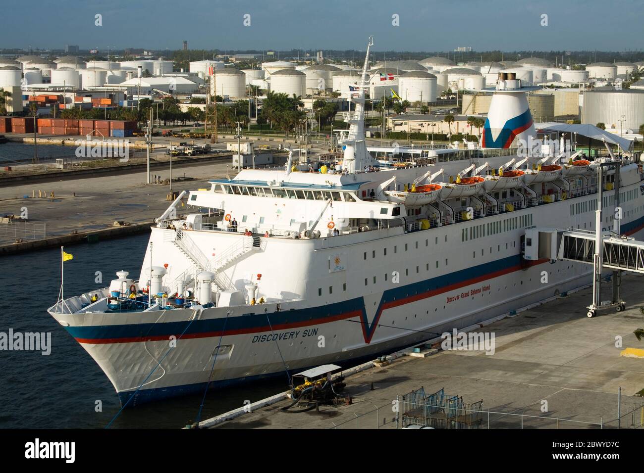Discovery Sun Cruise Ship in Port Everglades, Fort Lauderdale, Florida ...