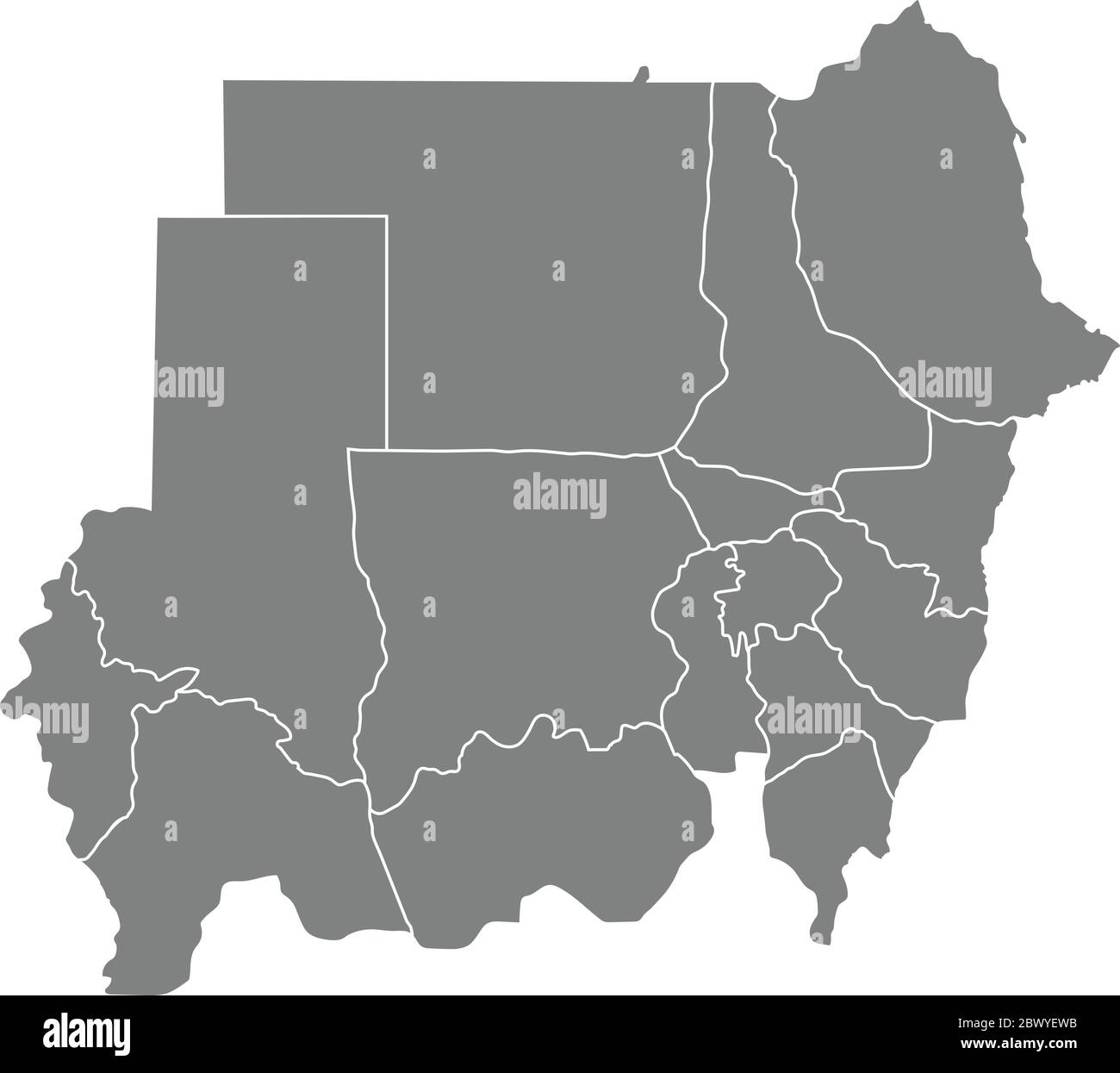 High detailed vector map - Sudan Stock Vector Image & Art - Alamy