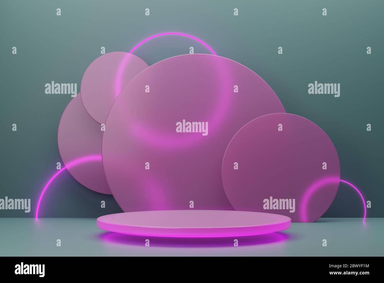 Pink cloud neon circle hi-res stock photography and images - Alamy