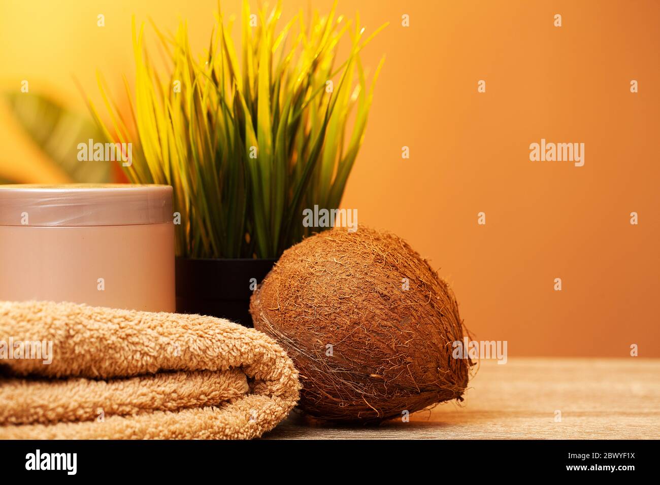 Coconut based cosmetics for facial skin care Stock Photo - Alamy
