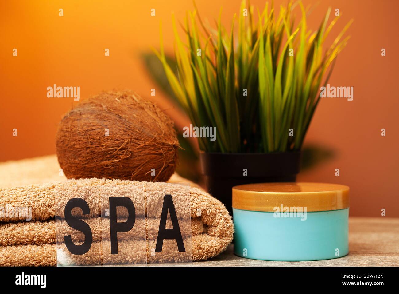 Coconut based cosmetics for facial skin care Stock Photo - Alamy