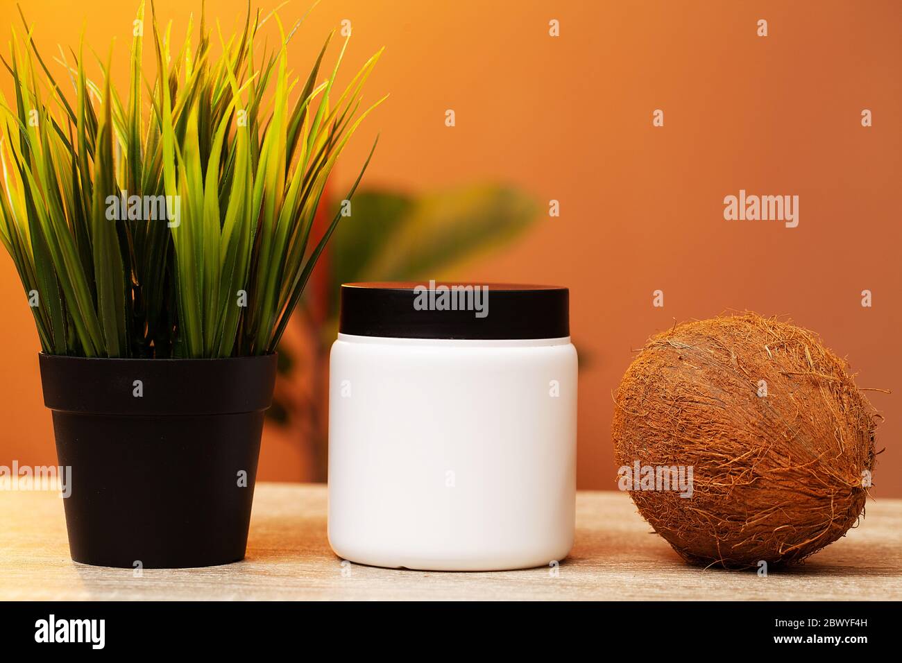 Coconut based cosmetics for facial skin care Stock Photo - Alamy