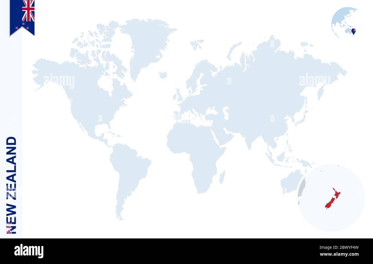 New Zealand Location On The World Map 1,970 New Zealand Map Stock