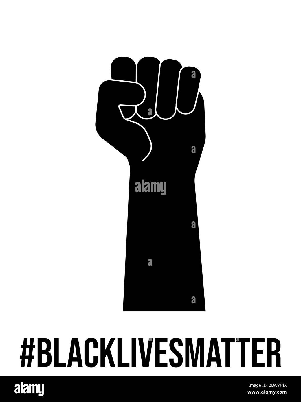 Black fist, raised clenched hand , blacklivesmatter poster. Anti-racism ...