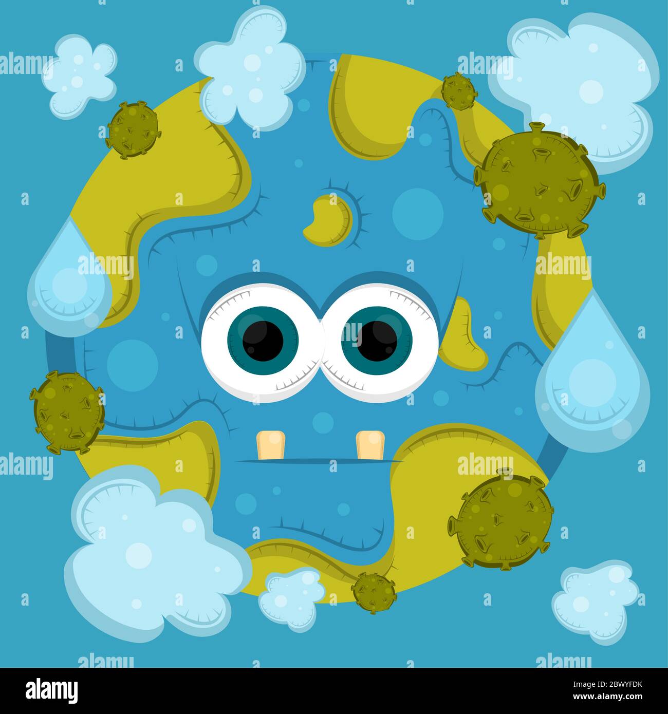 Cartoon of a sad earth planet Stock Vector Image & Art - Alamy