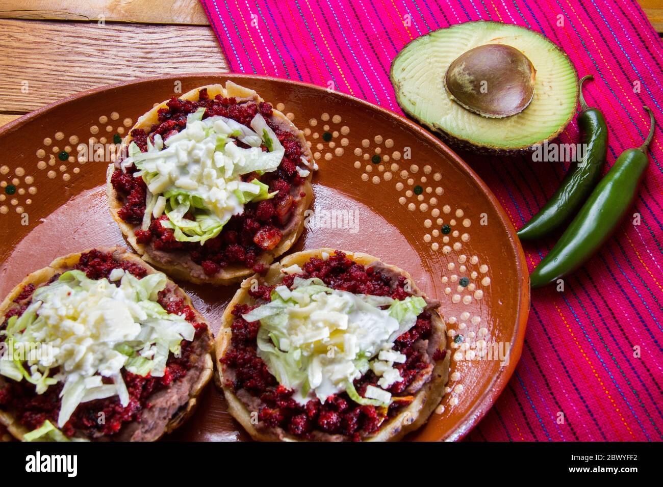 Authentic mexican chorizo sopes Stock Photo - Alamy