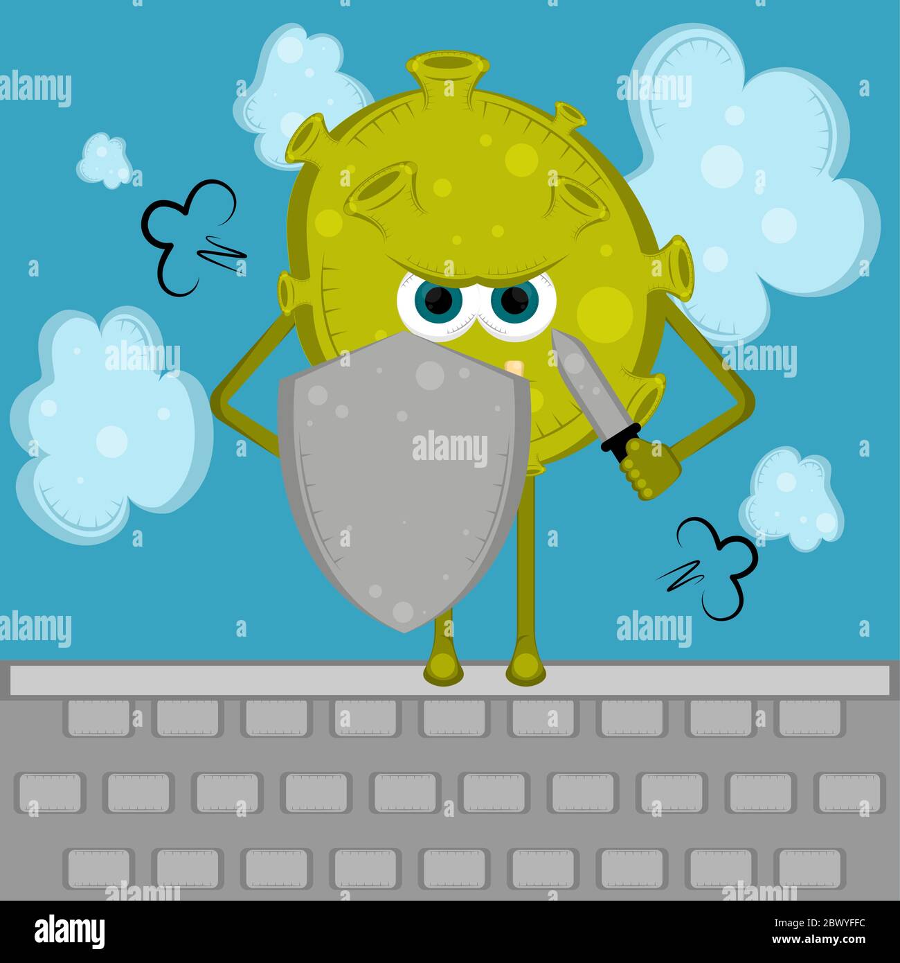 Angry virus cartoon Stock Vector Image & Art - Alamy