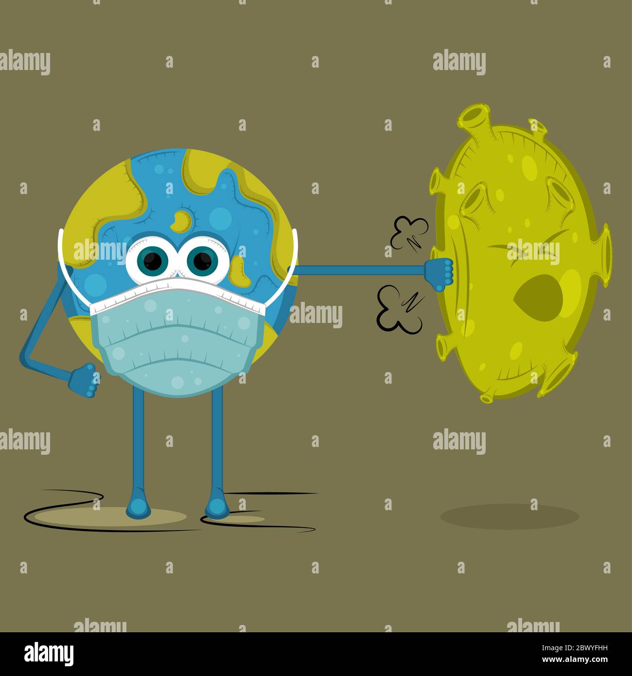 Cartoon of earth planet fighting virus Stock Vector Image & Art - Alamy