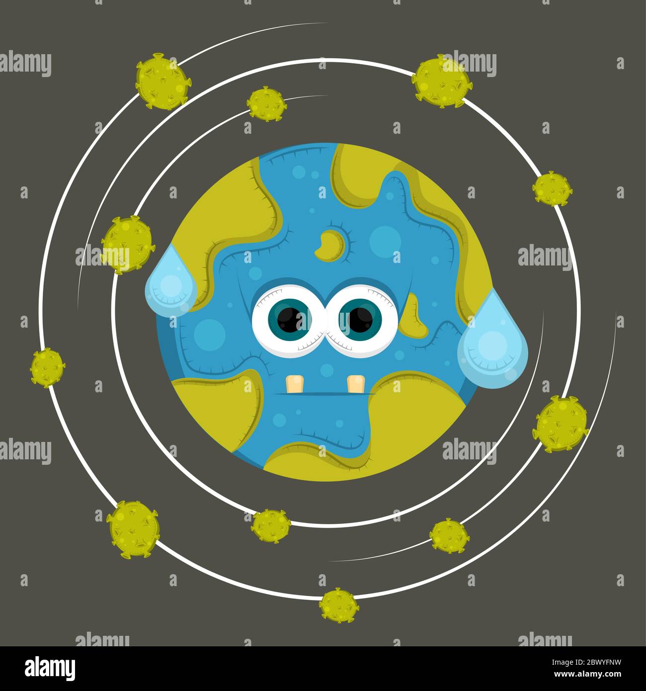Cartoon of a sad earth planet Stock Vector Image & Art - Alamy