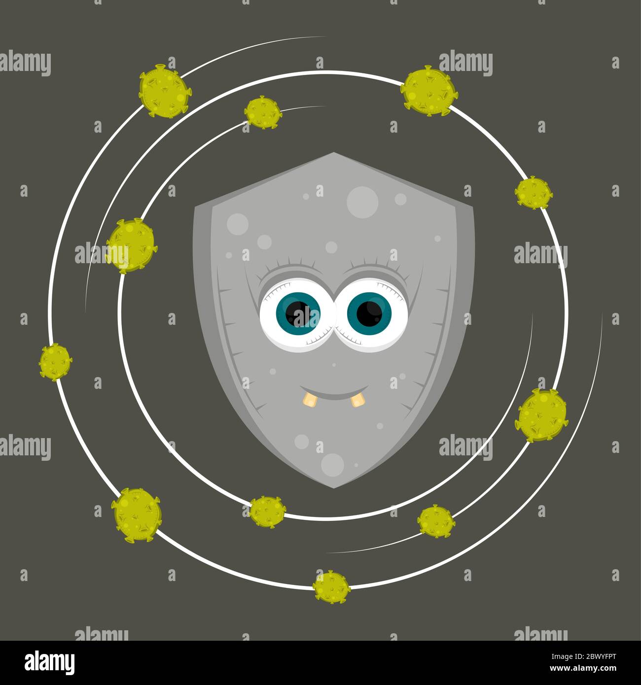 Shield cartoon over a virus background Stock Vector Image & Art - Alamy