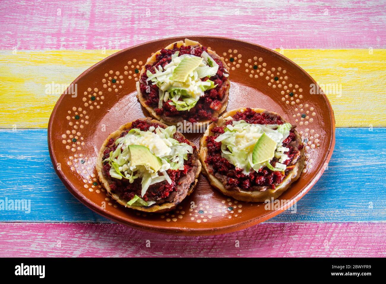 Authentic mexican chorizo sopes Stock Photo - Alamy