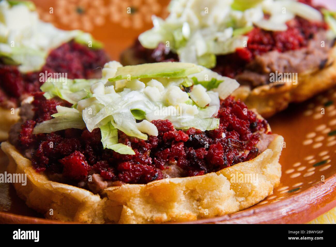 Authentic mexican chorizo sopes Stock Photo - Alamy
