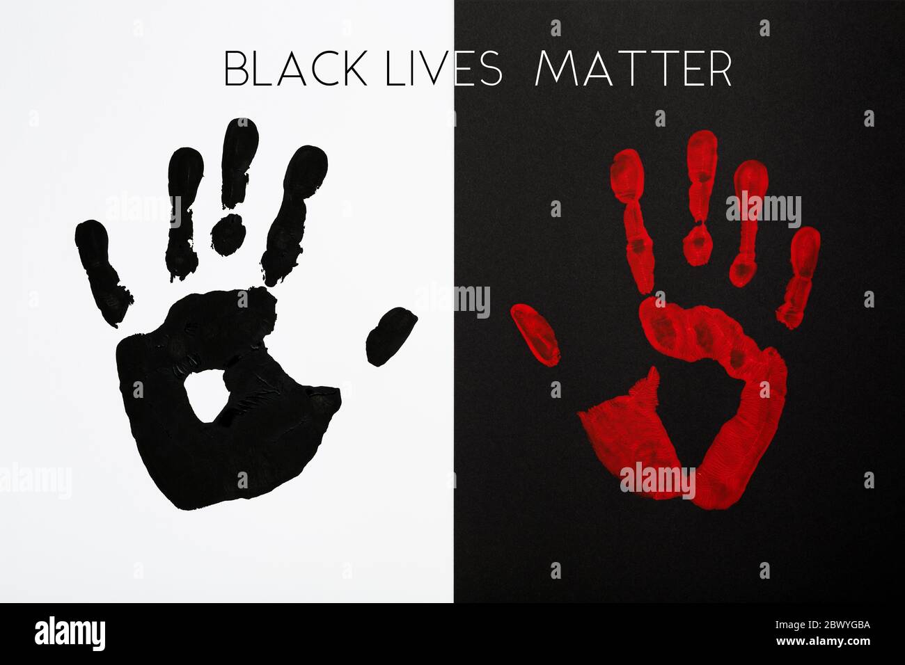 Black and Red palms print on black and white background. Inscription ...