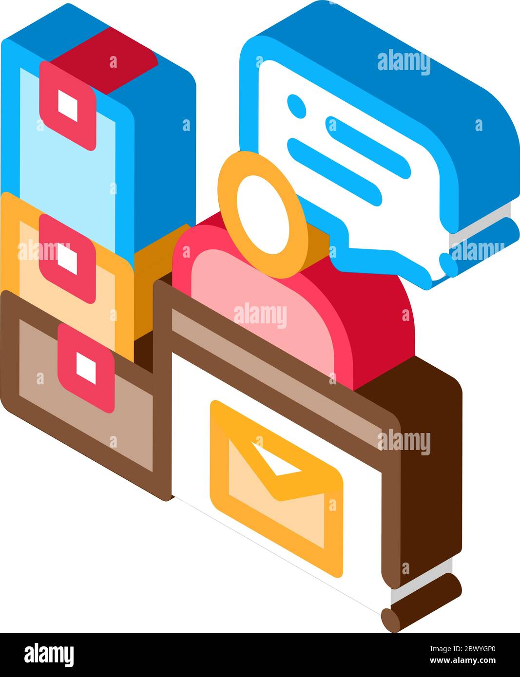 Post Office Workplace Postal Transportation Company isometric icon ...