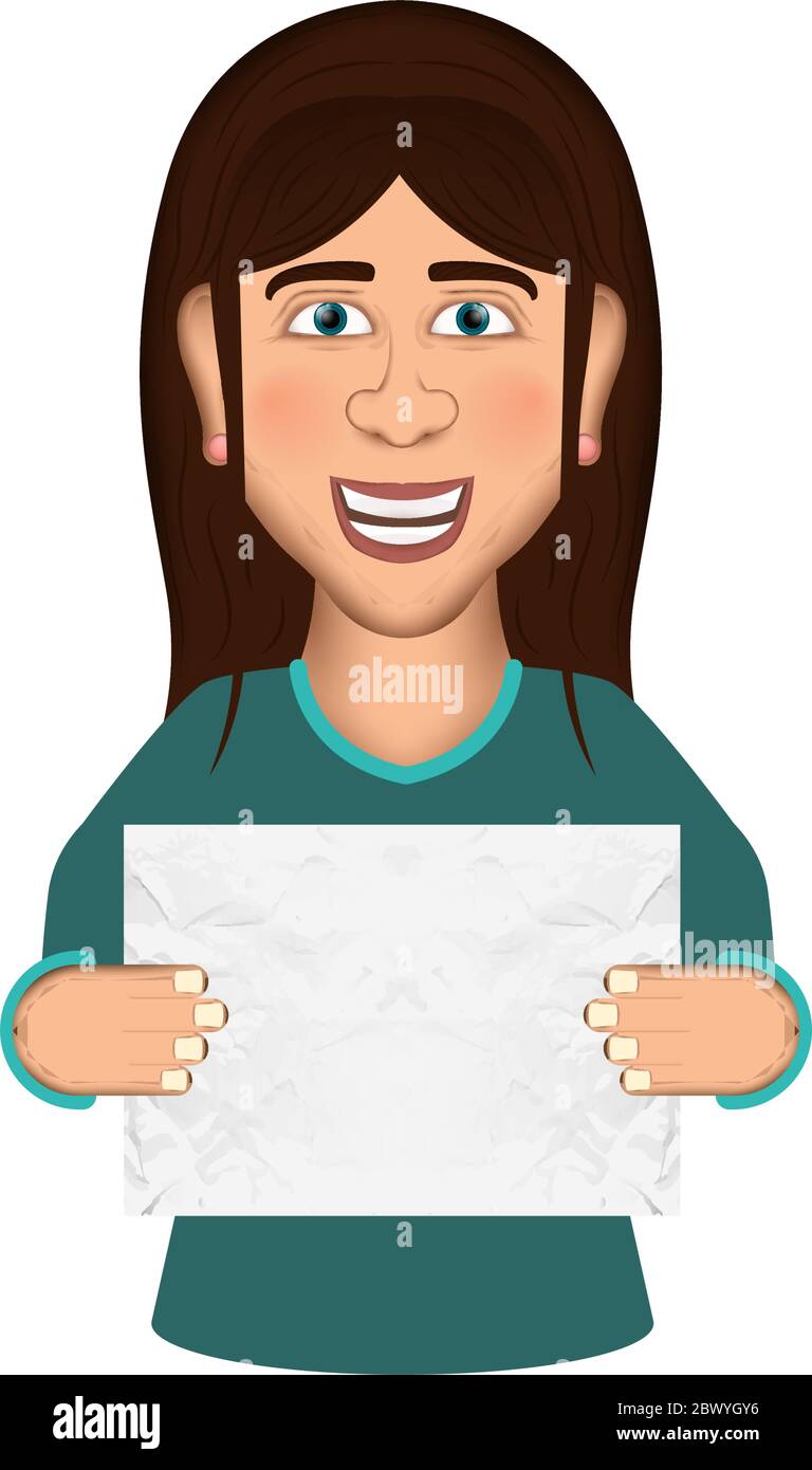 Woman cartoon with an empty notice Stock Vector Image & Art - Alamy