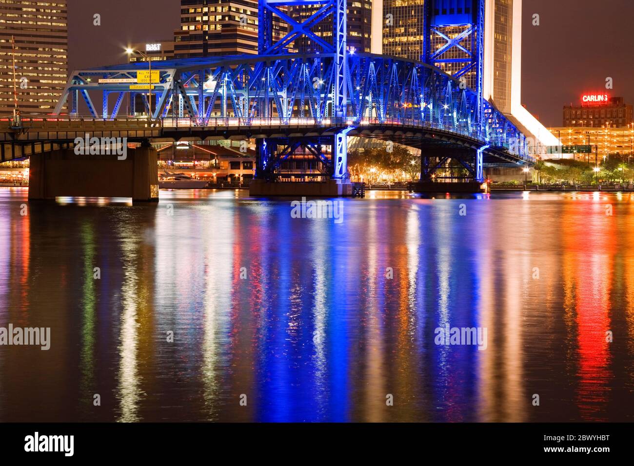 Main Street Bridge & Skyline, Jacksonville, Florida, USA Stock Photo ...