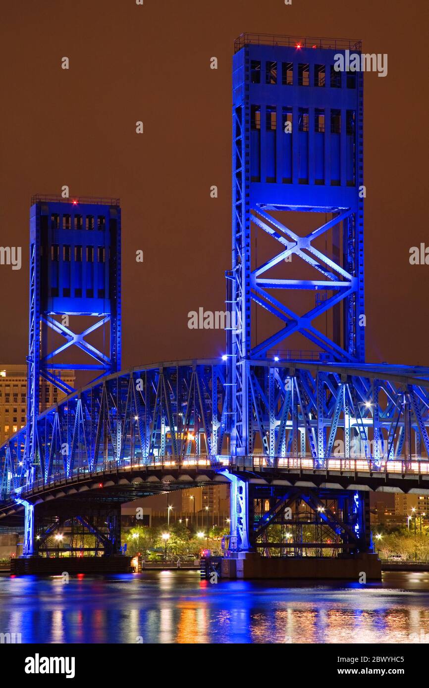 Main Street Bridge & Skyline, Jacksonville, Florida, USA Stock Photo ...