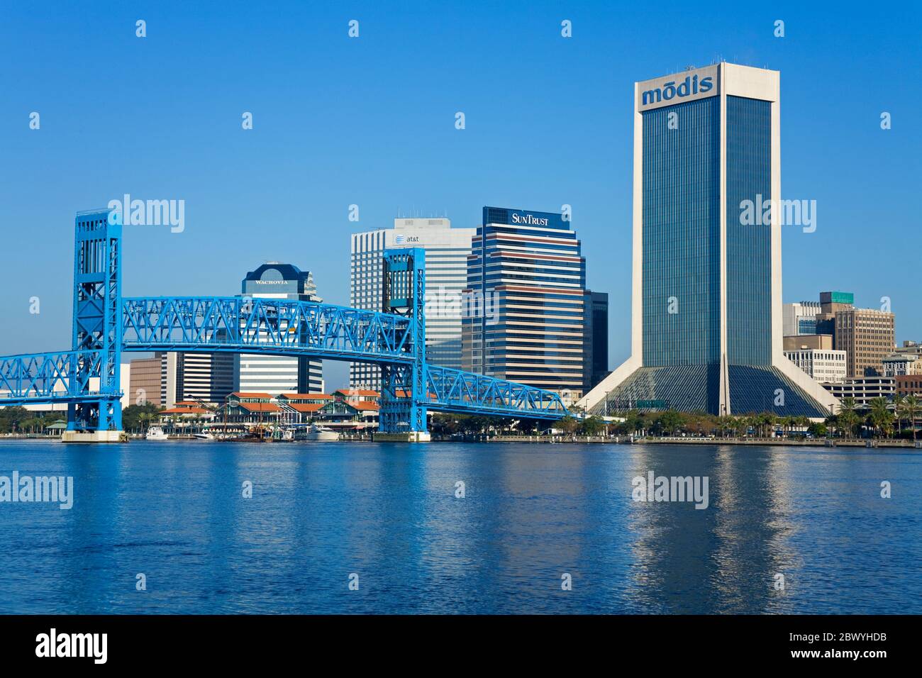 Main Street Bridge & Skyline, Jacksonville, Florida, USA Stock Photo ...