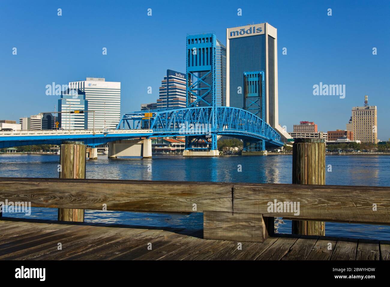 Main Street Bridge & Skyline, Jacksonville, Florida, USA Stock Photo ...
