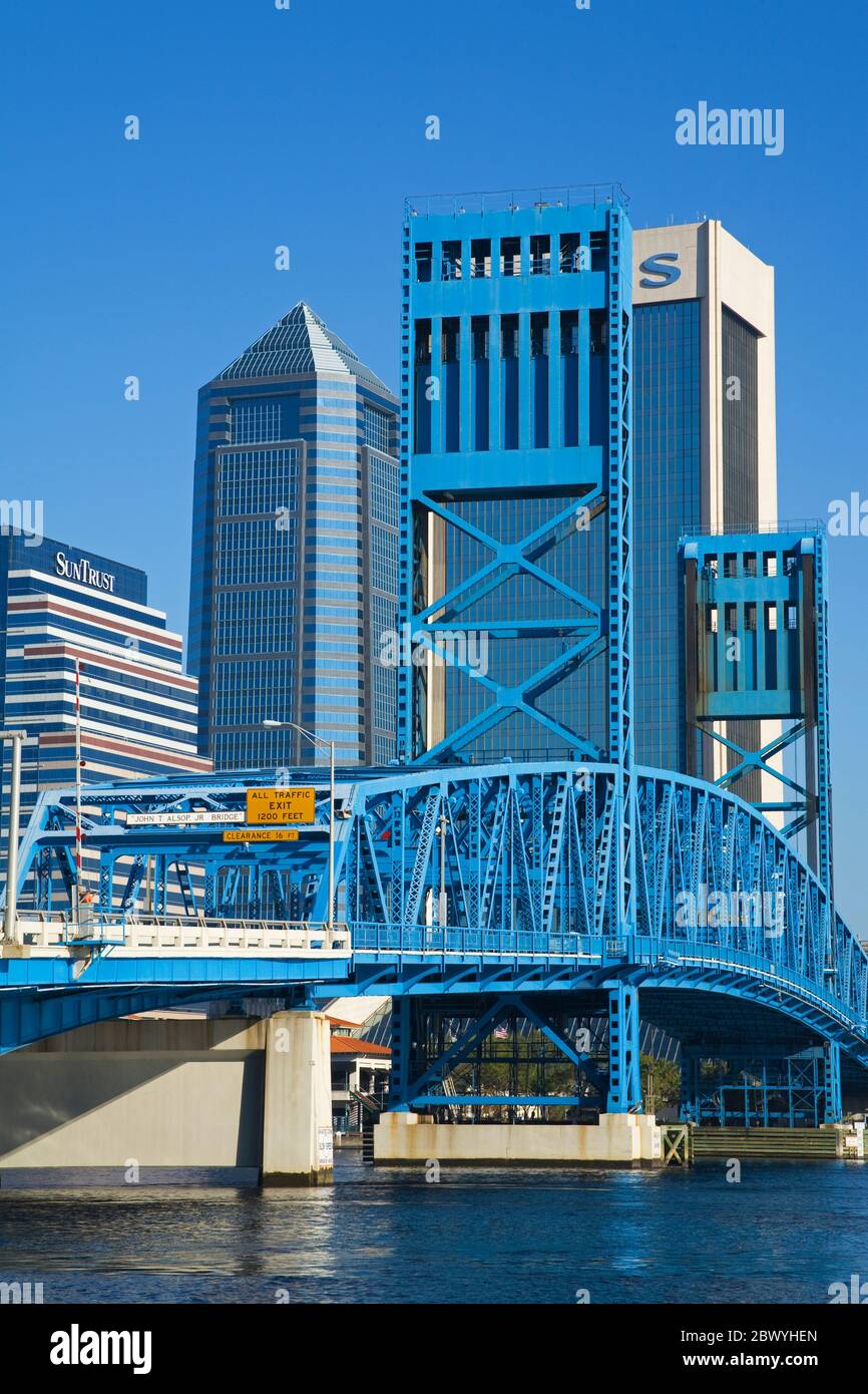 Main Street Bridge & Skyline, Jacksonville, Florida, USA Stock Photo ...
