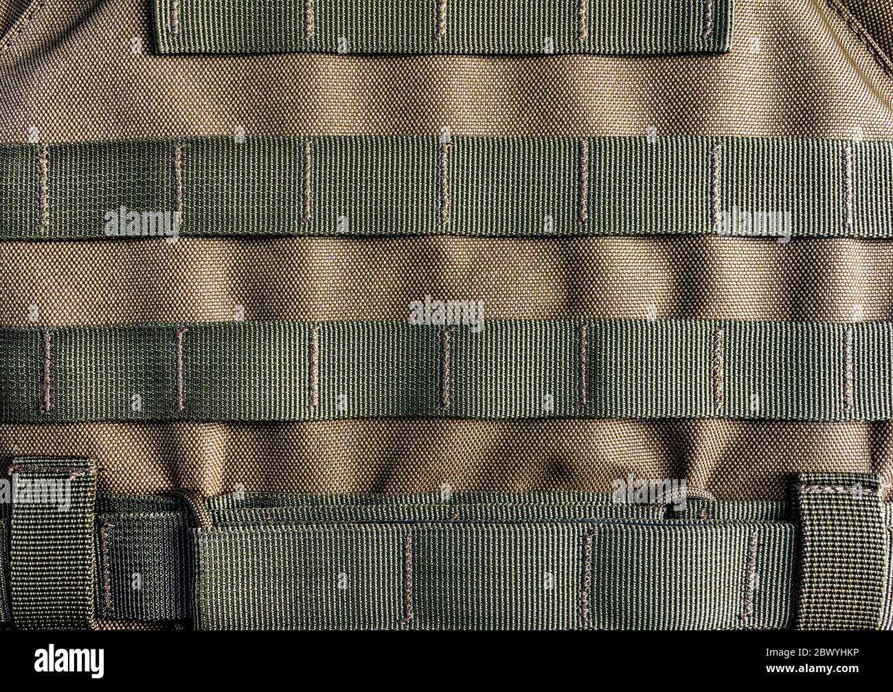 Photo of a military armor vest molle system closeup view Stock Photo ...