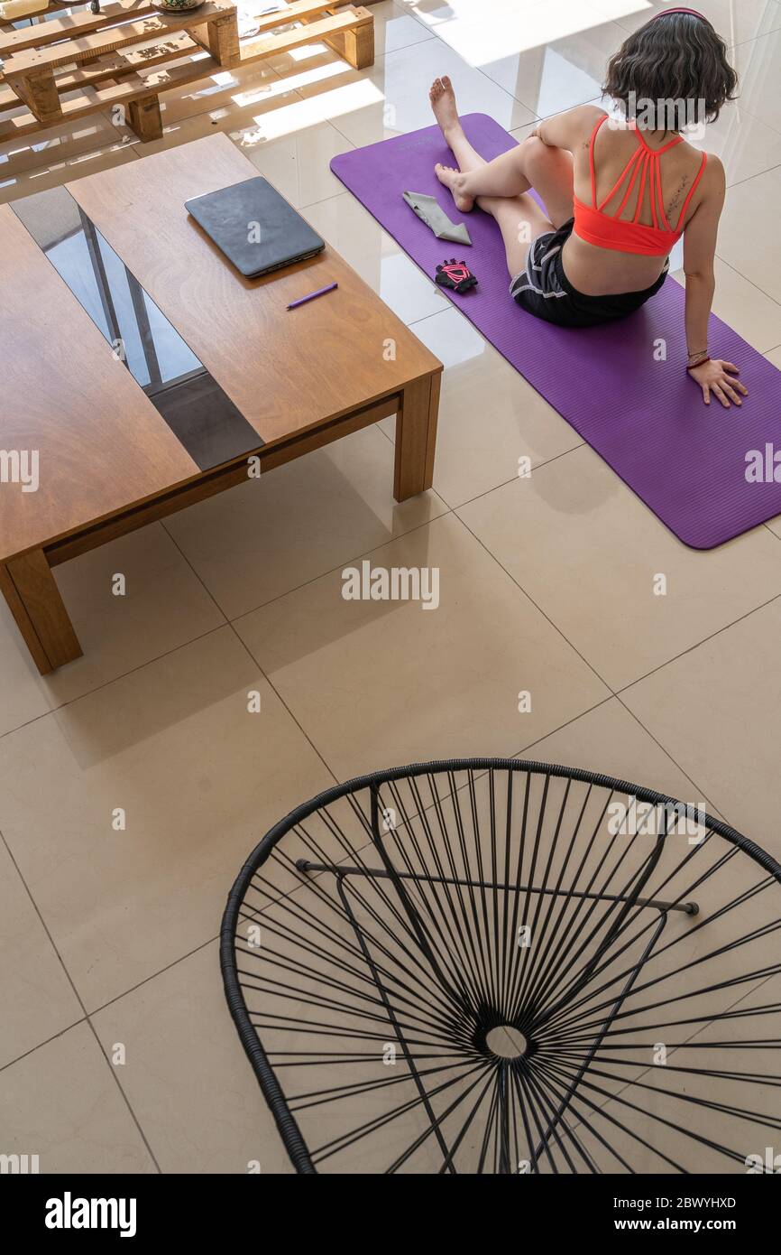 At home exercising hi-res stock photography and images - Alamy
