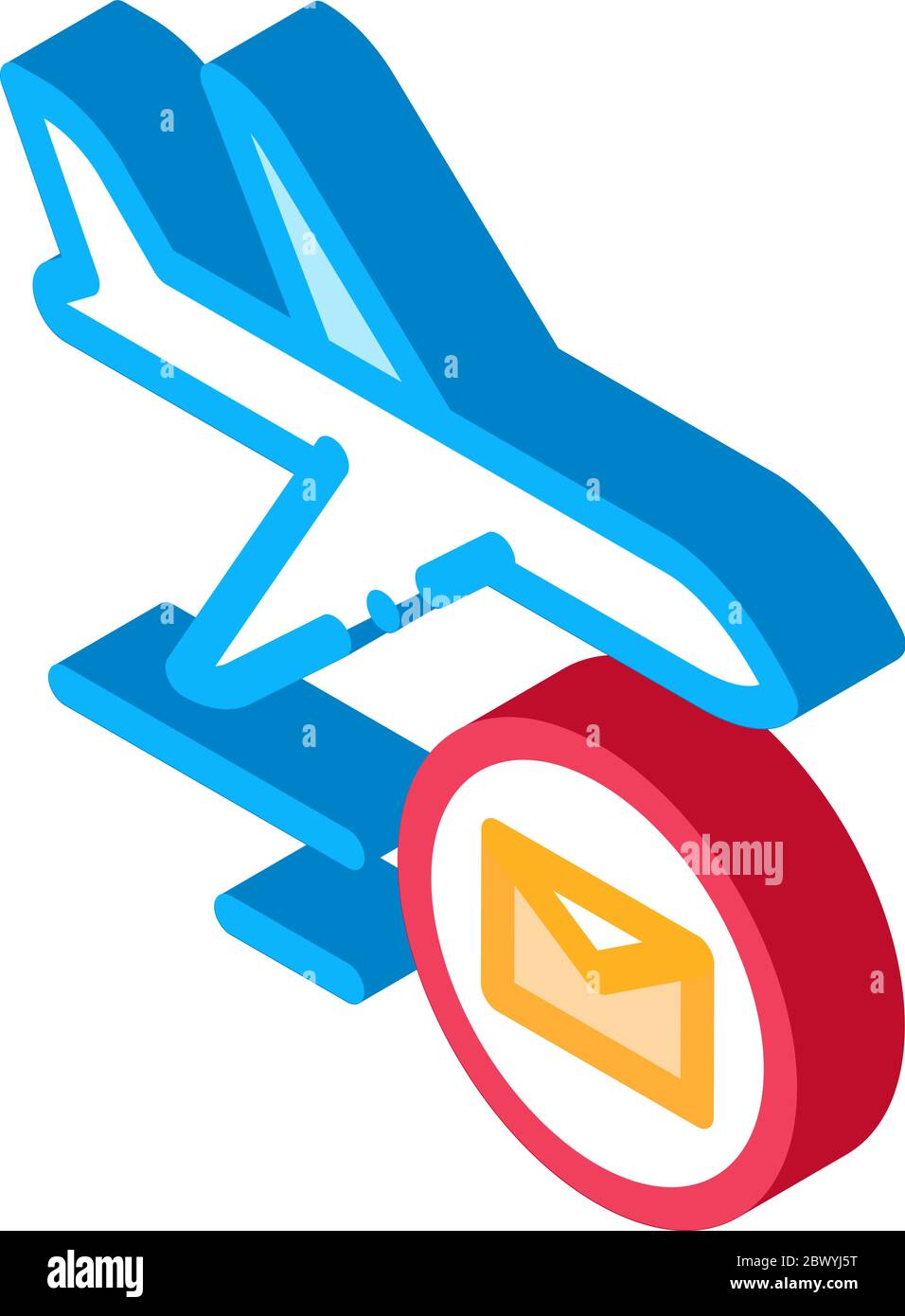 Airplane Delivery Postal Transportation Company isometric icon vector ...